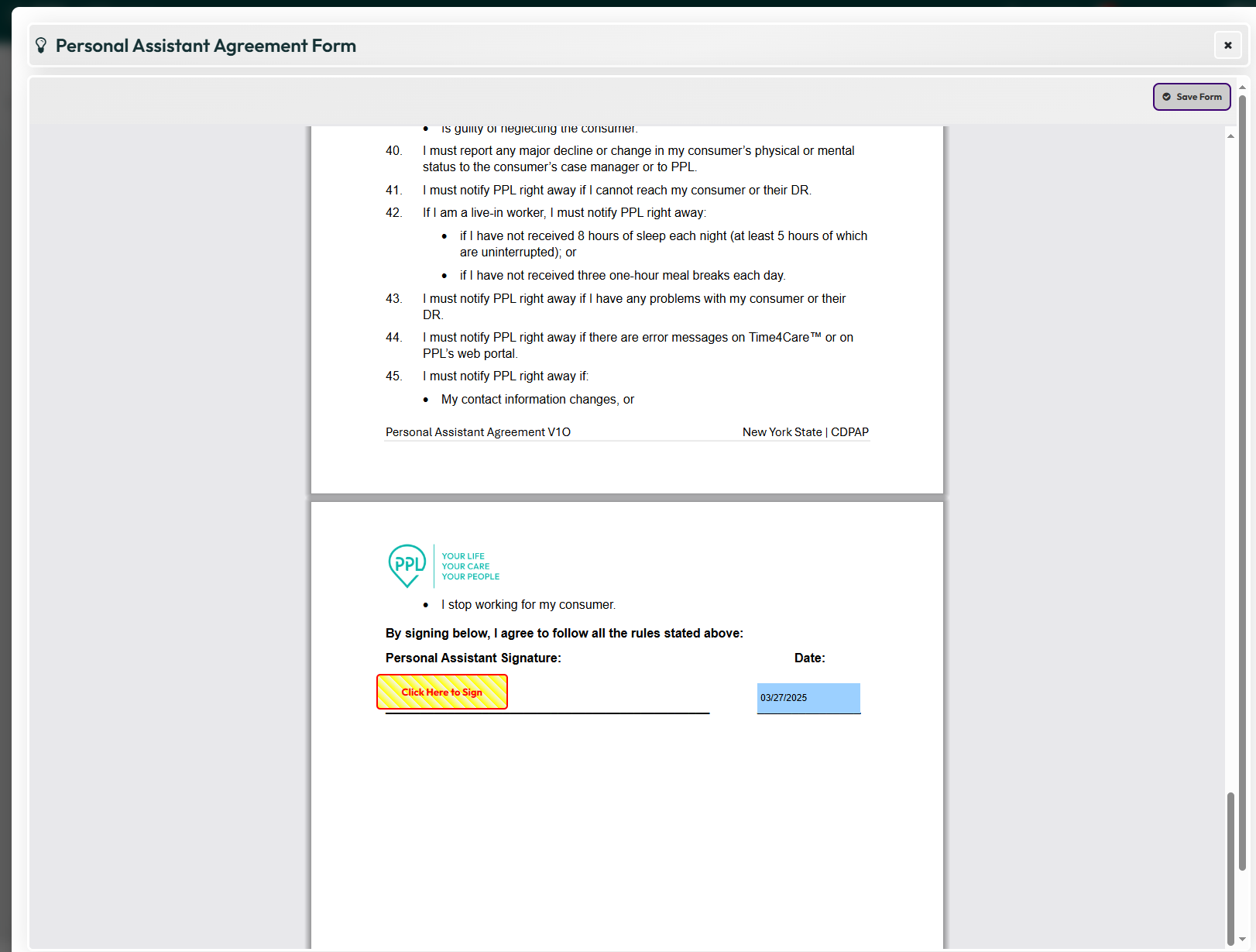 NY CDPAP Personal Assistant (PA) Transition to PPL using PPL@Home